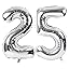 Amazon.com: Large Silver Balloon Number 18,40 Inch Silver 18th Mylar ...