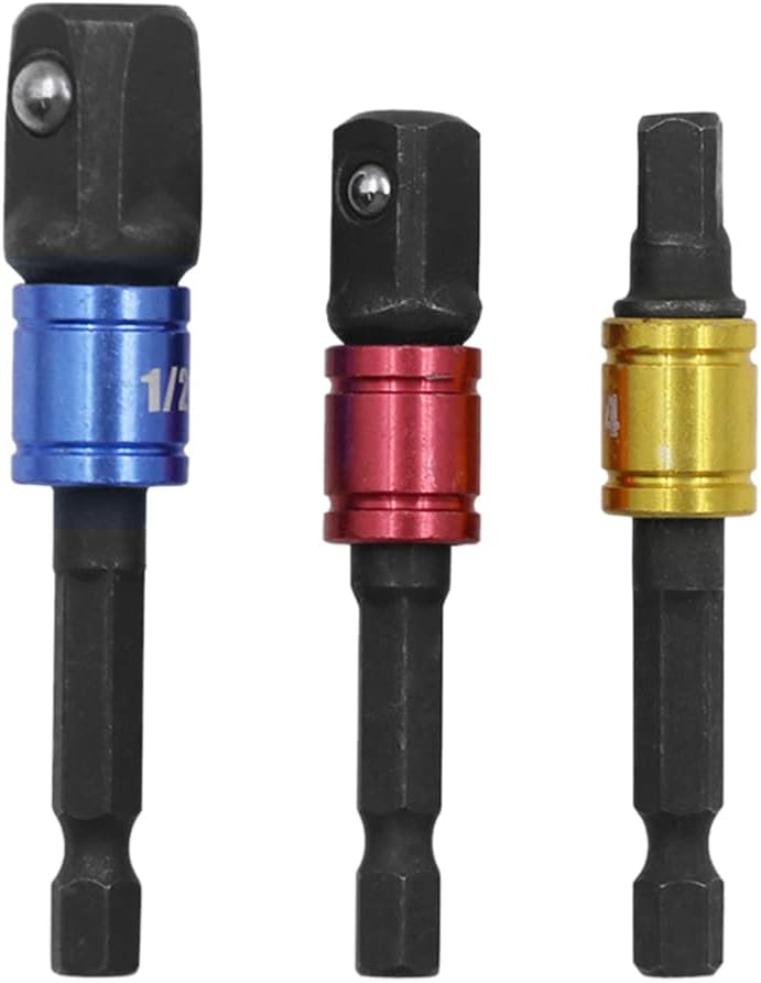 Hakkin 3PCS Impact Grade Socket Adapter/Extension Set Turns Power Drill ...