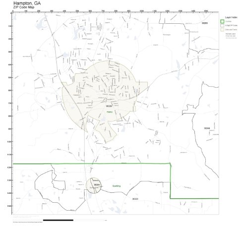 ZIP Code Wall Map of Hampton, GA ZIP Code Map Not Laminated: Amazon.com ...