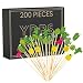Amazon.com | Cocktail Picks 200 PCS Tropical Picks - 4.7" Bamboo ...