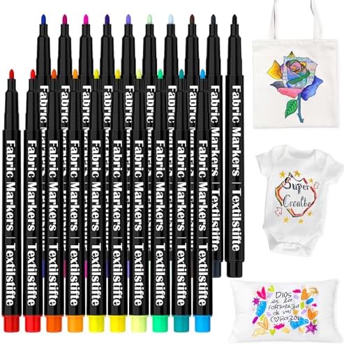 Amazon.com: JR.WHITE Fabric Markers Permanent for T Shirts Baby Clothes ...