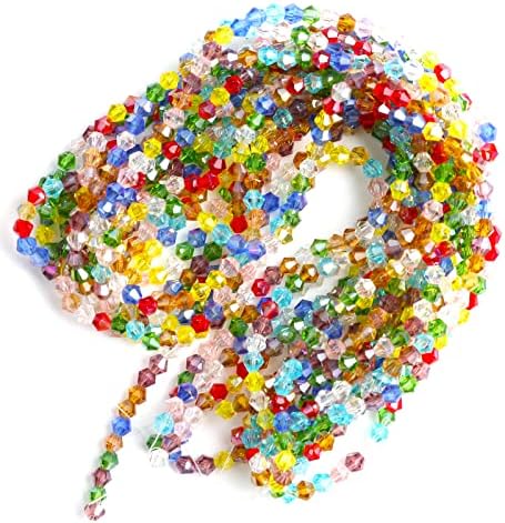 Amazon.com: GLAMEFOUR Crystals Beads AB 4mm Bicone Shaped Crystal ...