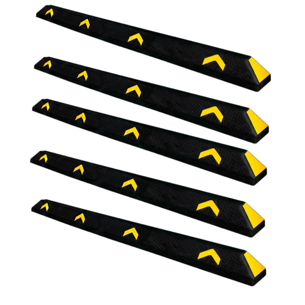Buy Set of 5 Parking Wheel Stop - Black | PVC Heavy Duty Parking Curbs ...