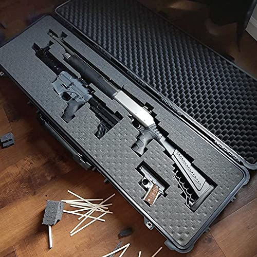 MEIJIA Portable Rolling Waterproof All Weather Hard Rifle Case with ...