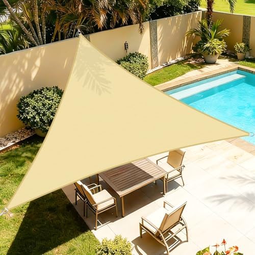 Amazon.com : Artpuch Sun Shade Sail 11' X 11' X 11' Beige Triangle ...