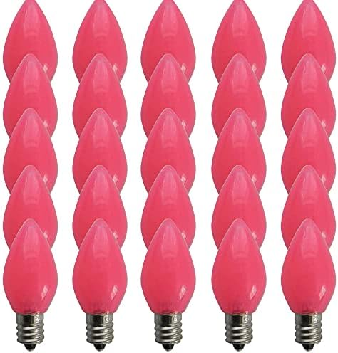Amazon.com: EZLS C7 Pink Opaque SMD LED Bulbs - Box of 25 Smooth Pink ...
