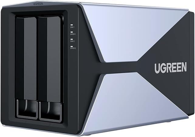 UGREEN 2 Bay RAID Enclosure, Aluminum External Hard Drive Enclosure ...
