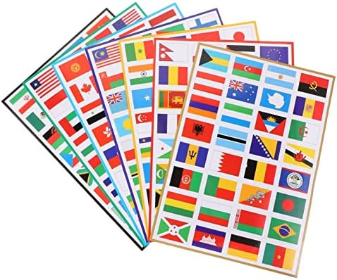 TOYANDONA 7 Sheets of World Flag Stickers Flag Stickers Country Sticker ...