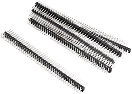 Amazon.com: uxcell 5Pcs 2.54mm Pitch 2x40-Pins Double Row Right Angle Connector Pin Header Strip ...