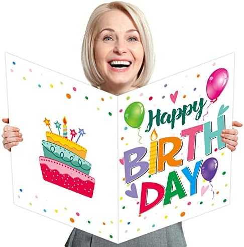 Amazon.com: PAPERKIDDO Jumbo Birthday Card, Giant Guest Book Happy ...