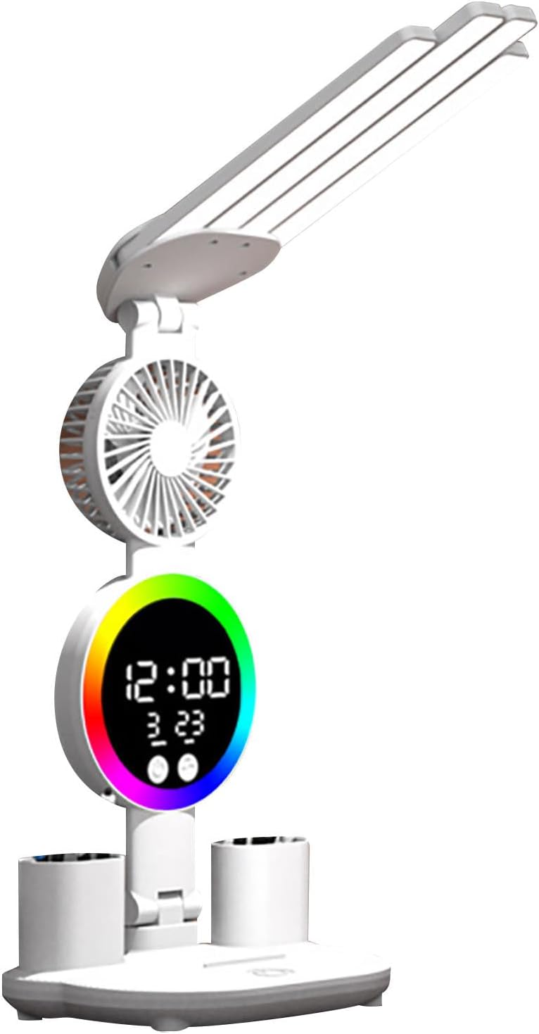 Viscogrip LED Desk Lamp with Fan, Desk Lamp for College Dorm, Dimmable ...