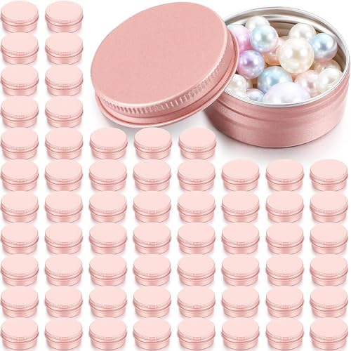 Amazon.com: Patelai 64 Pieces Lip Balm Tin Containers Screw Top Round ...