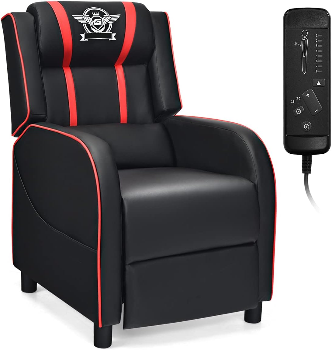 Amazon.com: Giantex Gaming Recliner Chair, Adjustable Massage Gaming ...