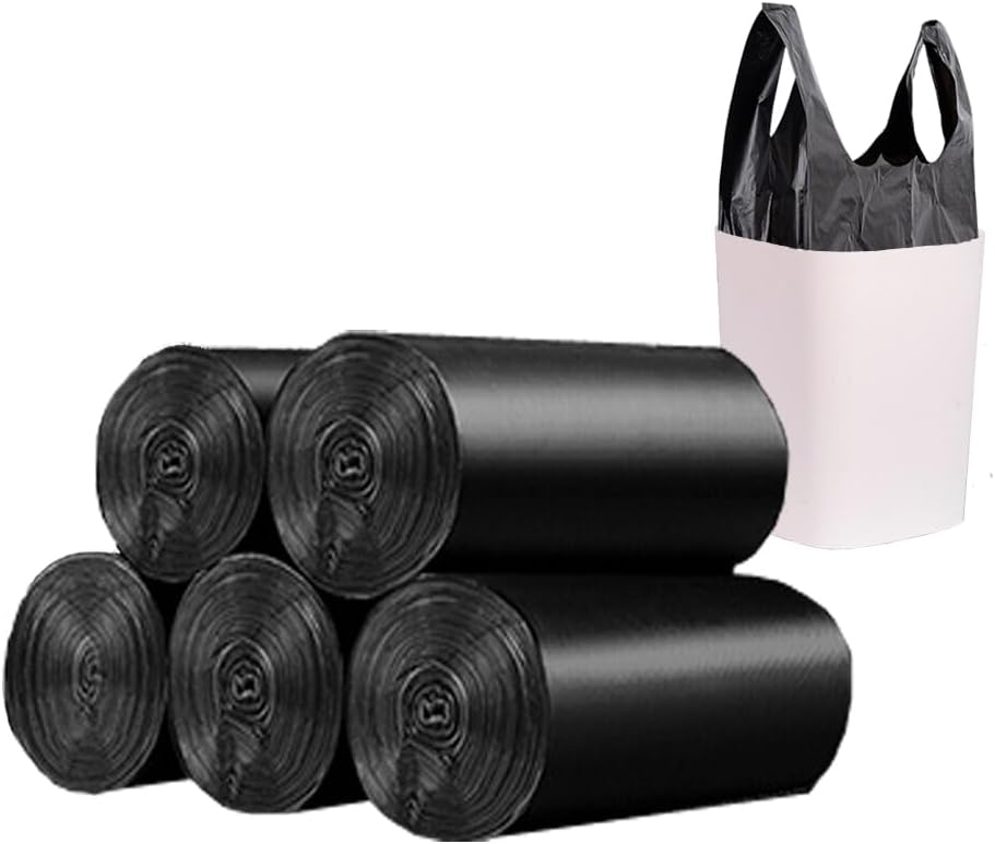 Small Black Trash Bags,Thicken Value 4 Gallon Trash Bag with Handle,100 ...