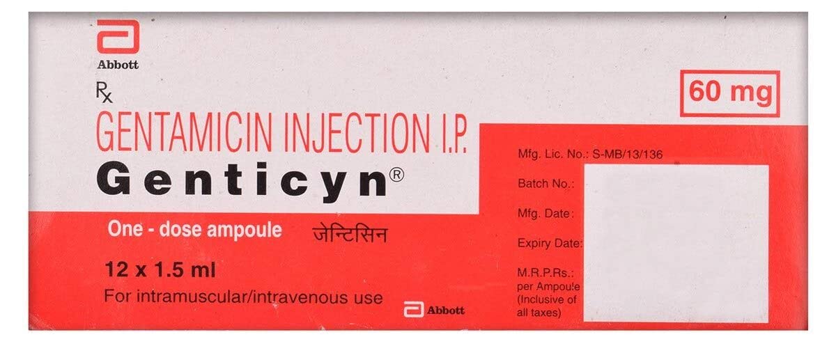 GENTICYN 60MG - Vial of 2ml Injection : Amazon.in: Health & Personal Care