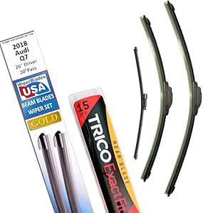 Amazon.com: Beam Blade Wipers Replacement Set for 2018 Audi Q7 w/Rear - WiperBladesUSA Gold Beam ...