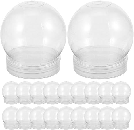 Amazon.com: 20pcs DIY Snow Globe Water Globe 2.4 Inch Clear Plastic ...