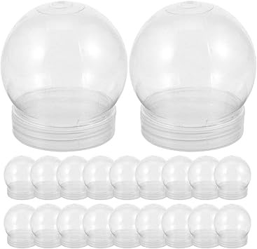 Amazon.com: 20pcs DIY Snow Globe Water Globe 2.4 Inch Clear Plastic ...