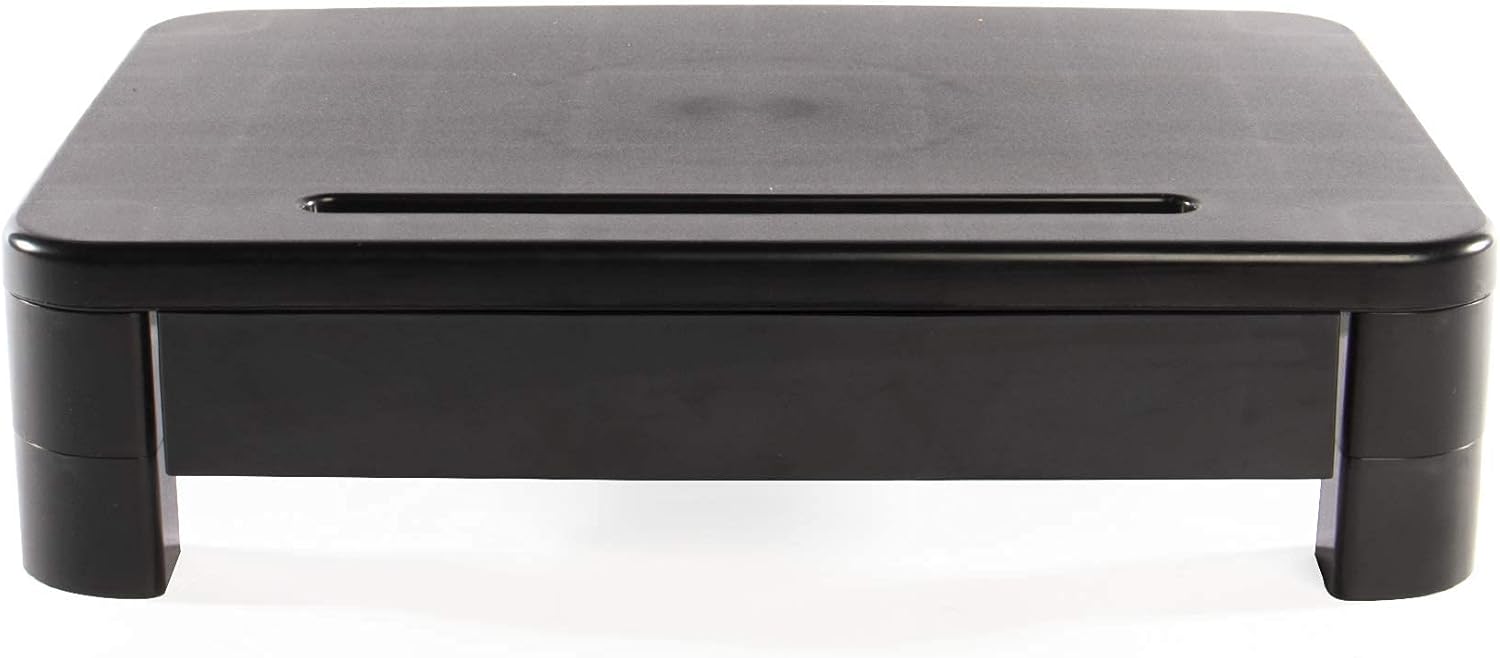 Plastic Monitor Stand | 3 Adjustable Heights with Pull Out Drawer ...