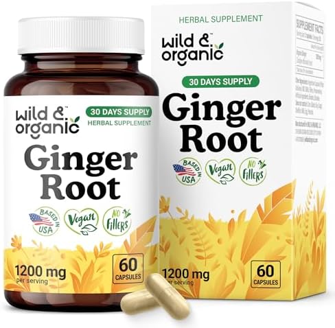Amazon.com: Wild & Organic Ginger Root Capsules 1200 mg - Immune ...