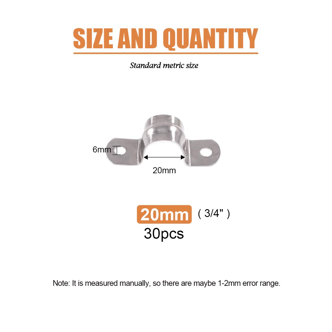 Snapklik.com : Keadic 30Pcs M20 Two Hole Strap U Bracket Tube Strap ...