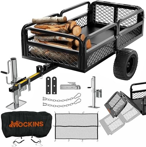 Amazon.com : VEVOR Heavy Duty ATV Trailer Dump Cart Tow Behind, 1500lbs ...