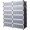 Mondeer Shoe Storage Cabinet, 12 Cubes Portable Plastic Shoe Organiser ...