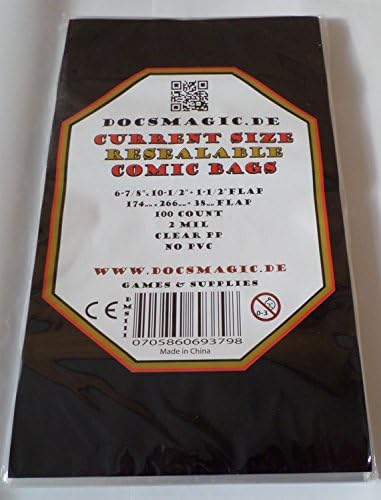 Acryls Uk Comic Book Archival Bags - 27 x 18cm Acid Free Crystal-Clear ...