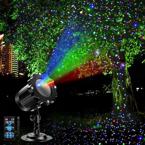 Laser Projector Lights Outdoor, Moving Red Green Blue 3 Color Starry ...