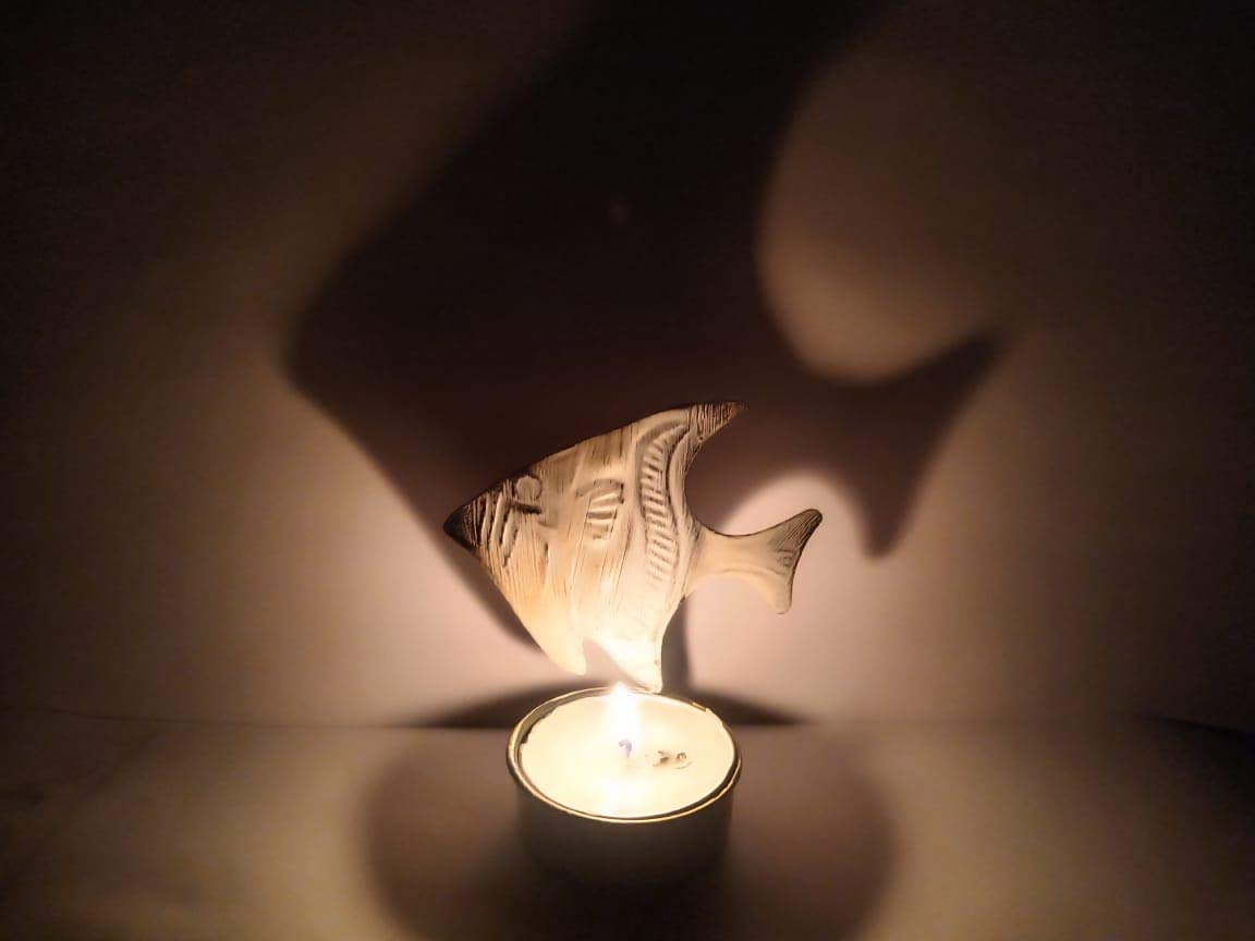 Buy VR CREATIVES Christmas Fish Shadow Tea Light, Lamp/Diya, Holder for ...