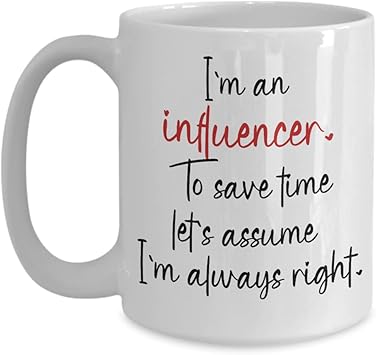 Amazon.com: SOCIAL MEDIA INFLUENCER Gift Coffee Mug, Funny Gift for ...