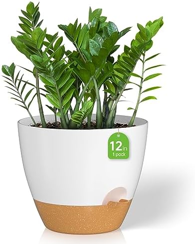ZMTECH 1 Pack 12 Inch Plant Pots with Watering Lip Self Watering ...