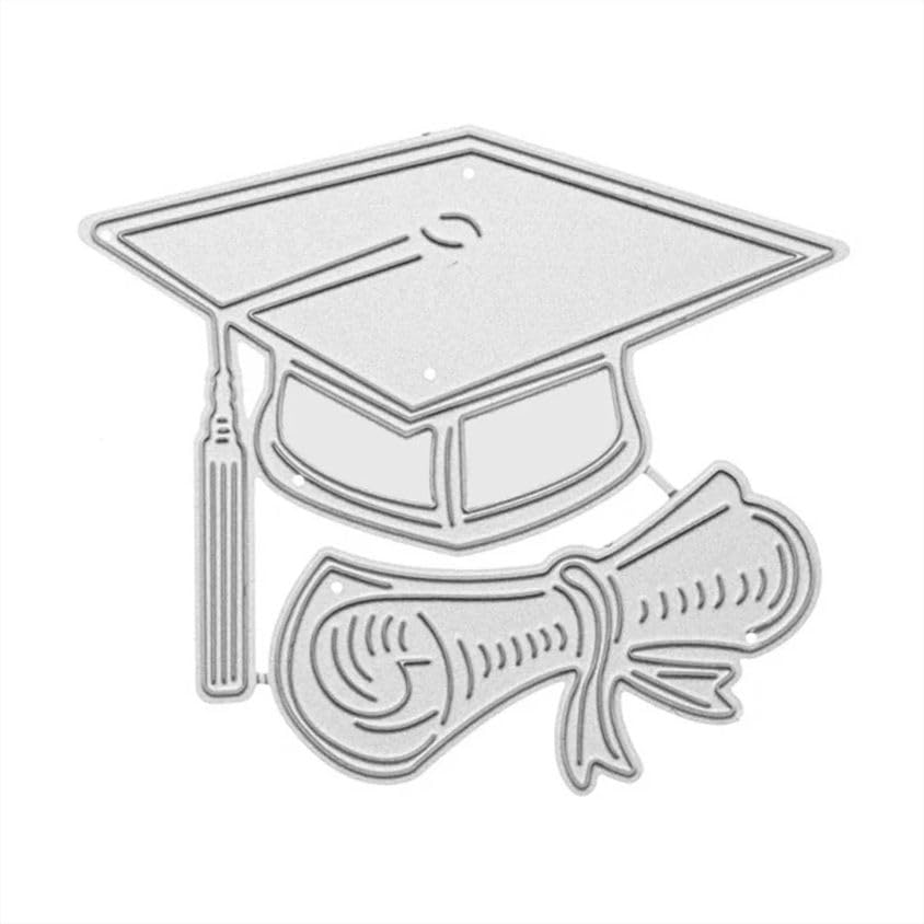 Amazon.com : Silver Graduation Hat Cutting Dies Bachelor Cap Metal Die ...
