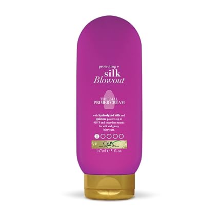 Amazon.com : OGX Protecting + Silk Blowout Thermal Primer Cream, 5 ...