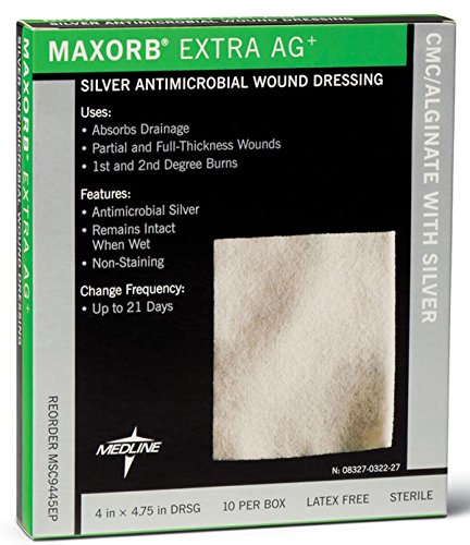 Amazon.com: Medline Maxorb Extra Ag+ CMC/Alginate Dressings ...