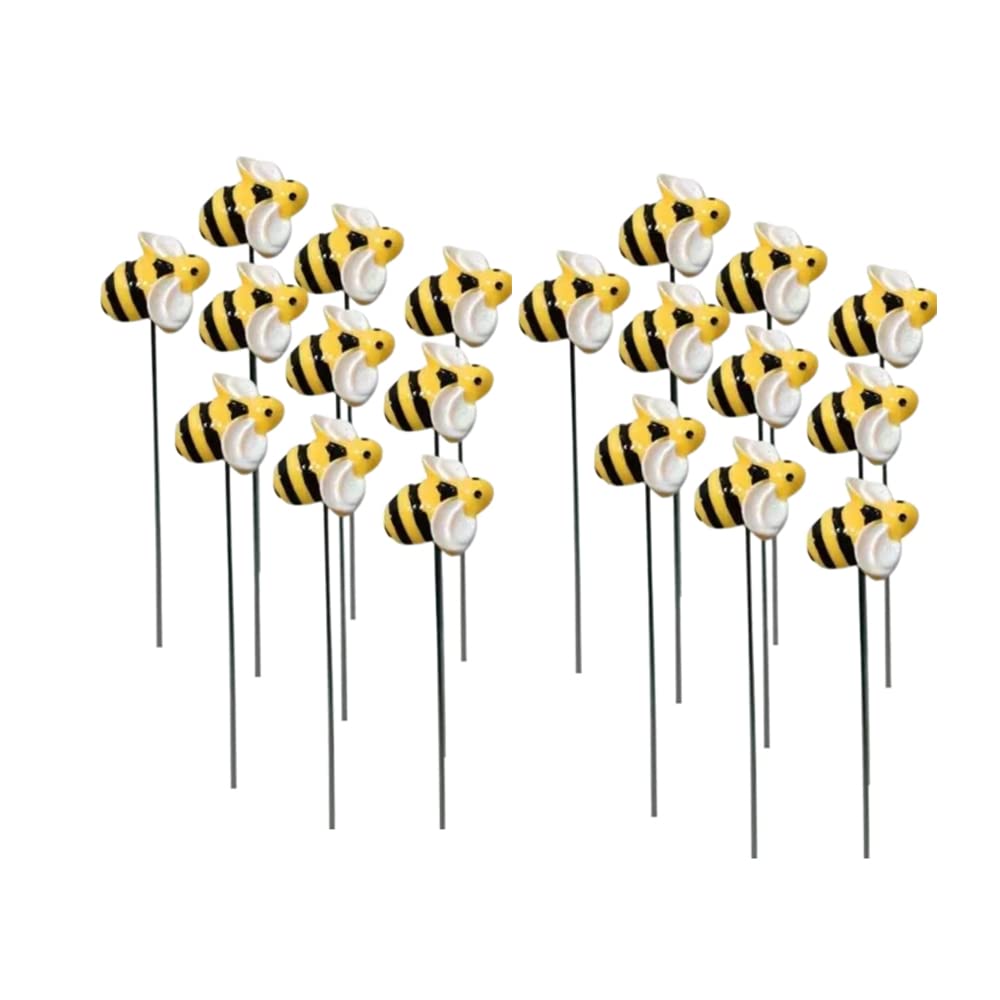 Amazon.com: Bee Garden Stakes Decor, Flower Pot Bed GardenDecorGarden ...