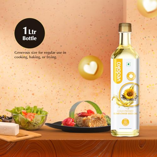 Amazon Brand - Vedaka Cold Pressed Sunflower Oil 1L | Suitable For ...
