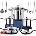 Amazon.com: HOMICHEF 14-Piece Nickel Free Stainless Steel Cookware Set ...