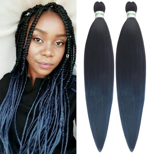 Amazon.com : Navy Blue Braiding Hair Pre stretched Kanekalon ...