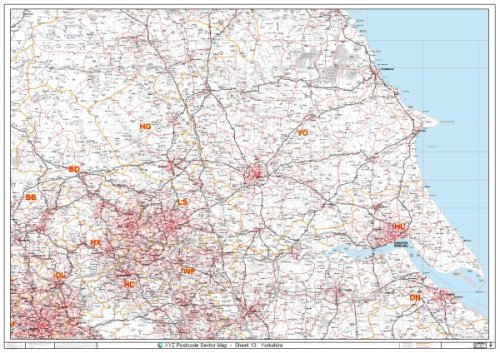 Yorkshire ~ Postcode Sector Map (Postcode Sector Range): Amazon.co.uk ...