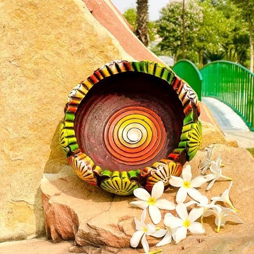Shabana Art Potteries Solid Terracotta Decorative Uruli (Stand :6 Inch ...