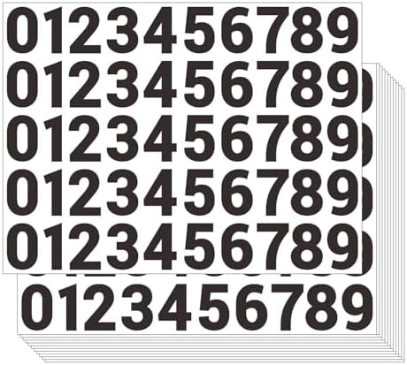 Amazon.com: Black 1 inch Number Stickers 1-10, 1296 Pcs/12 Sheets Vinyl ...