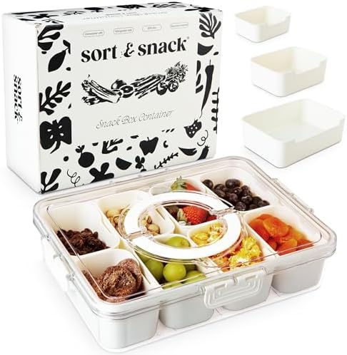 Amazon.com: Divided Serving Tray with Lid, Snack Box, Portable Snack ...