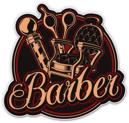 Amazon.com - Barber - 3" Vinyl Sticker - for Car Laptop Water Bottle ...