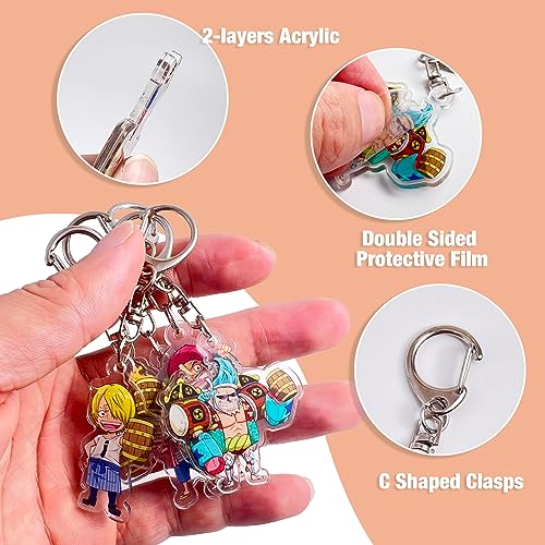 Snapklik.com : 5 Pcs/set One Piece Keychains For Backpacks Anime Zoro ...