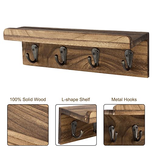Snapklik.com : HRONRAD Rustic Key Holder For Wall, Farmhouse Wall Shelf