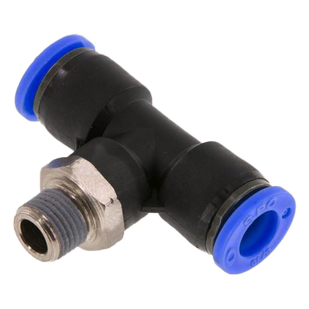 B K JAGAN & CO Pneumatic Connector T-Type Male Thread 3/8 Air Tube Push ...