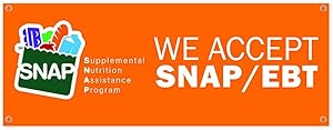 Amazon.com : We Accept SNAP Banner 13 oz | Non-Fabric | Heavy-Duty ...