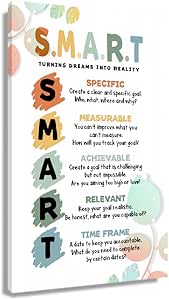 Amazon.com: Smart Goals Wall Art Educational Quote Poster Paintings ...