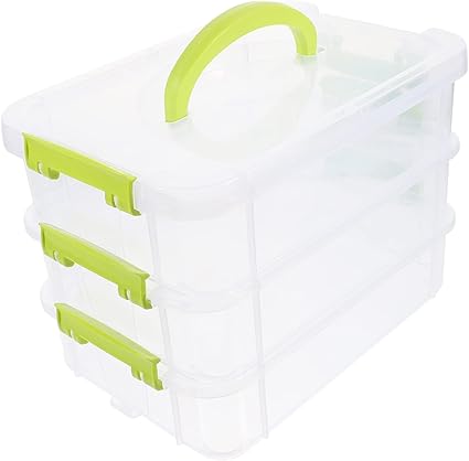 Amazon.com: LOUYENOUS Three Layer Storage Box Tool Box Ornament Storage ...